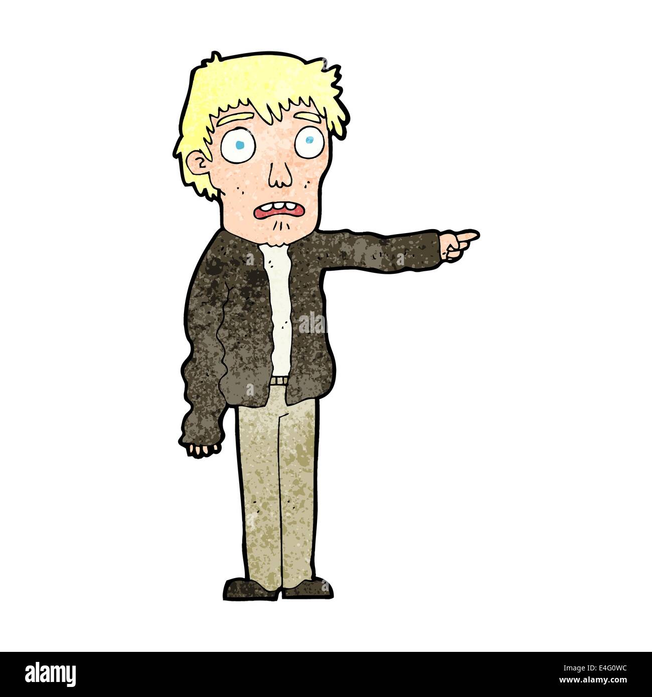 cartoon terrified man pointing Stock Vector Image & Art - Alamy