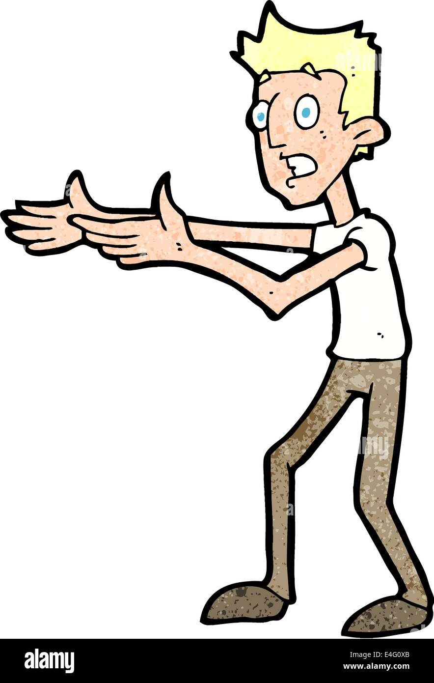 cartoon man desperately explaining Stock Vector Image & Art - Alamy