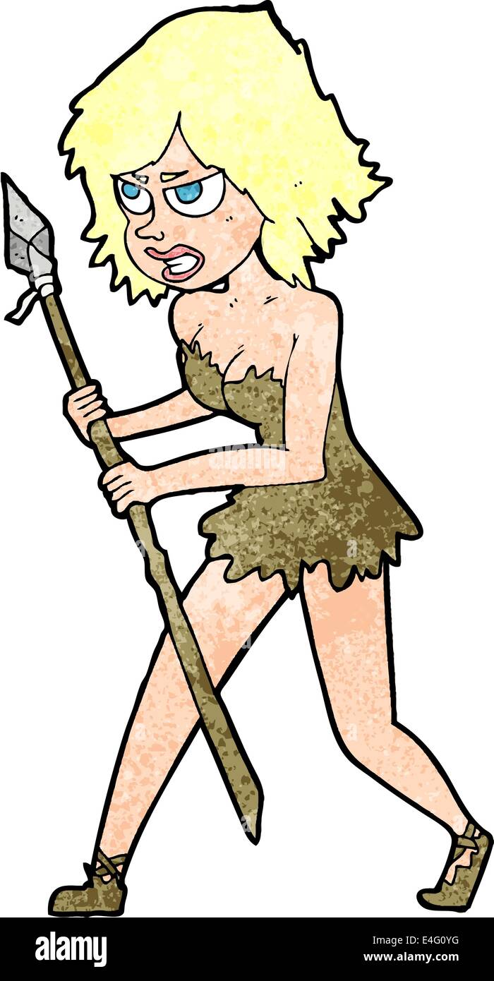cartoon cave girl Stock Vector Image & Art - Alamy