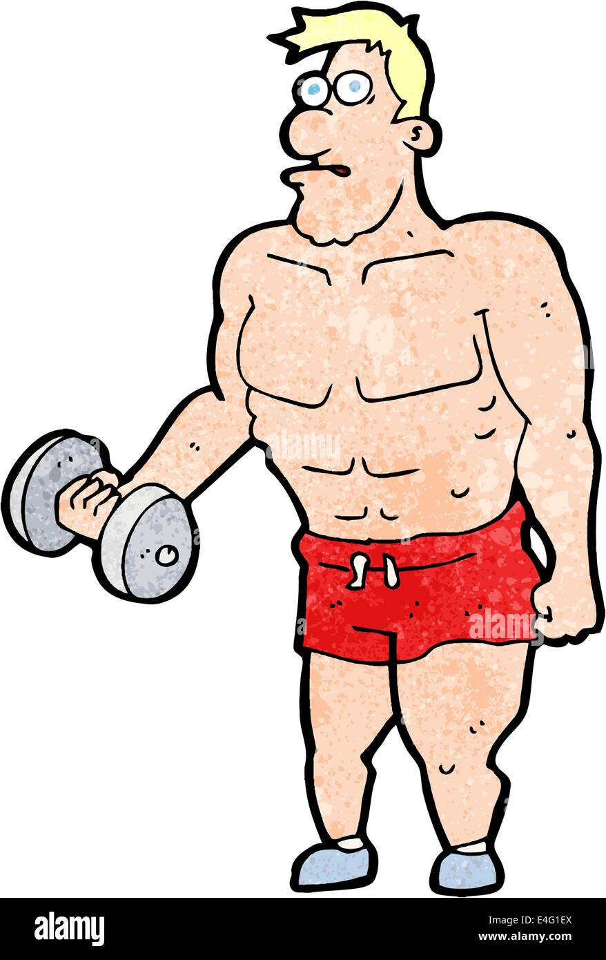 cartoon man lifting weights Stock Vector Image & Art - Alamy