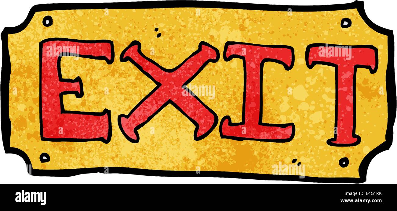 cartoon exit sign Stock Vector Image & Art - Alamy