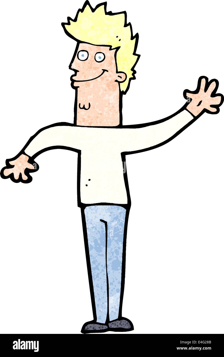 cartoon happy waving man Stock Vector Image & Art - Alamy