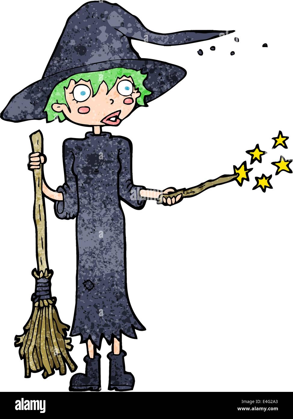 cartoon witch casting spell Stock Vector Image & Art - Alamy