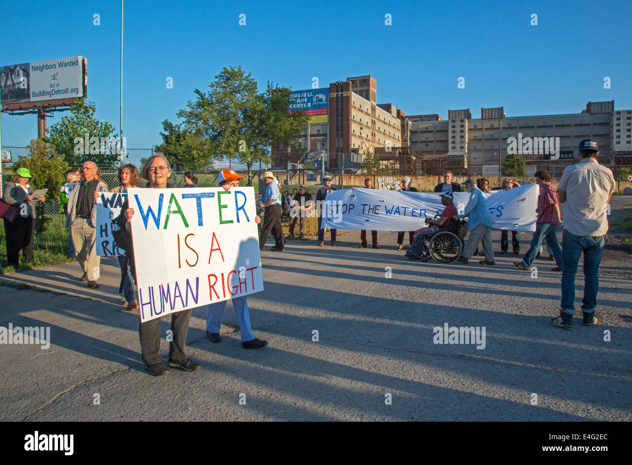 Detroit, Michigan, USA. Religious and community activists block the ...