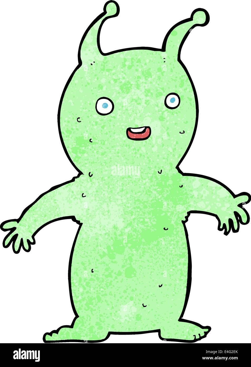 Little green man alien cartoon Cut Out Stock Images & Pictures - Alamy