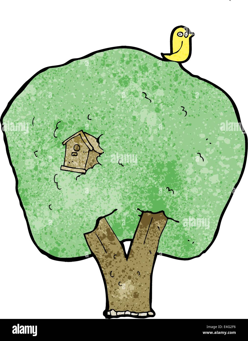 cartoon tree with birdhouse Stock Vector Image & Art - Alamy