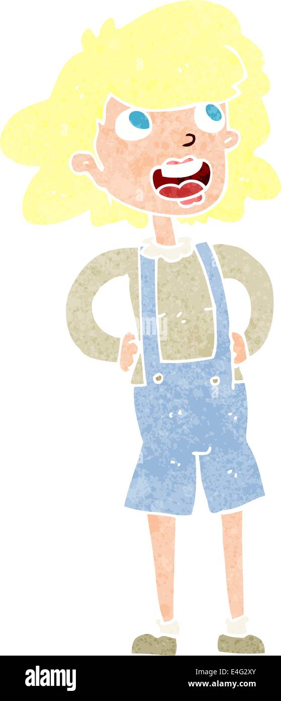 cartoon woman in dungarees Stock Vector Image & Art - Alamy