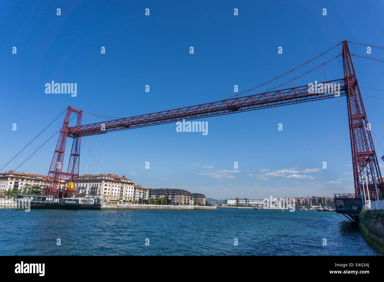 Wide angle view of the Bizkaia suspension bridge Stock Photo - Alamy