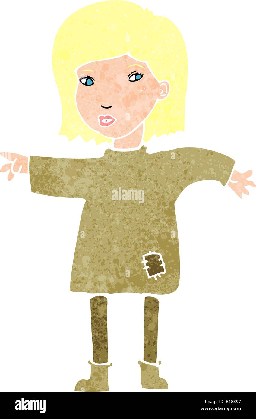 cartoon woman in patched clothing Stock Vector Image & Art - Alamy