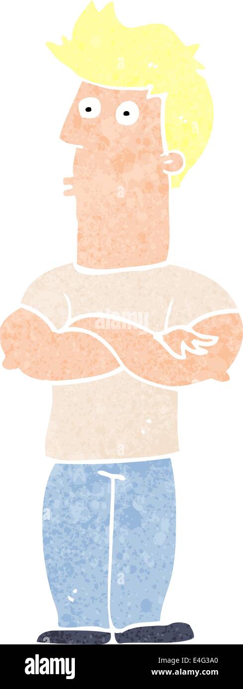 cartoon man with folded arms Stock Vector Image & Art - Alamy