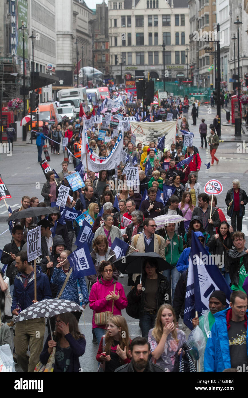 London, UK. 10th July, 2014. Public sector workers representing various ...