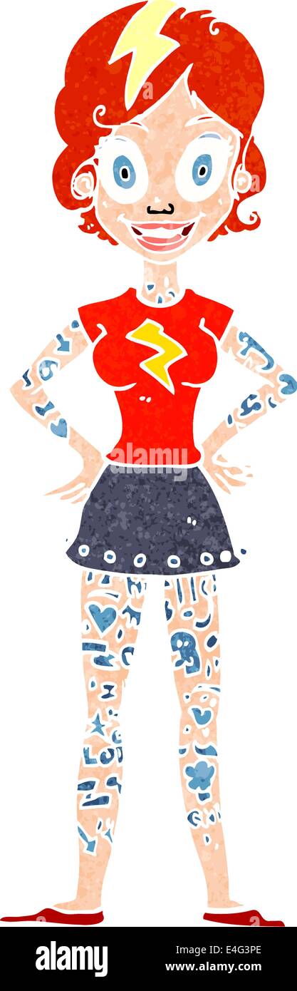 cartoon woman with heavy tattoos Stock Vector Image & Art - Alamy