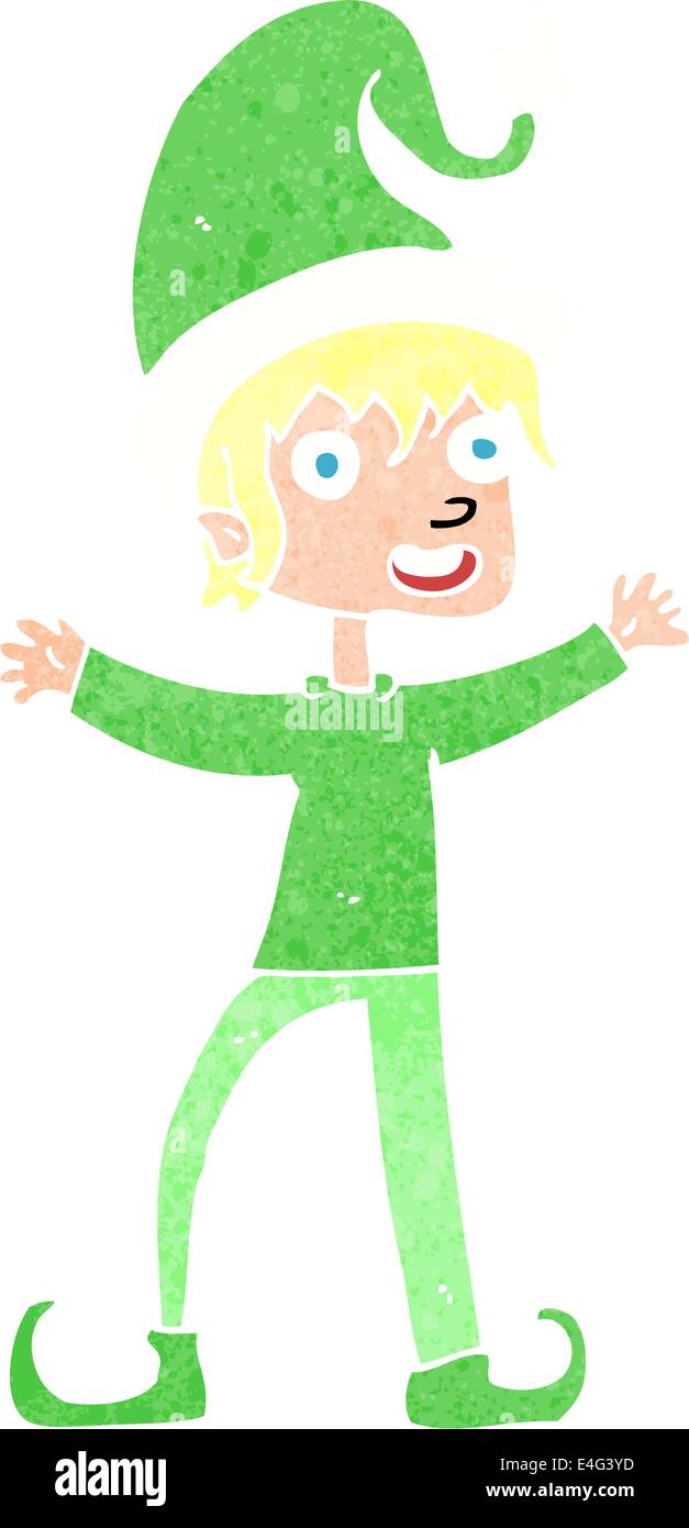 cartoon excited christmas elf Stock Vector Image & Art - Alamy