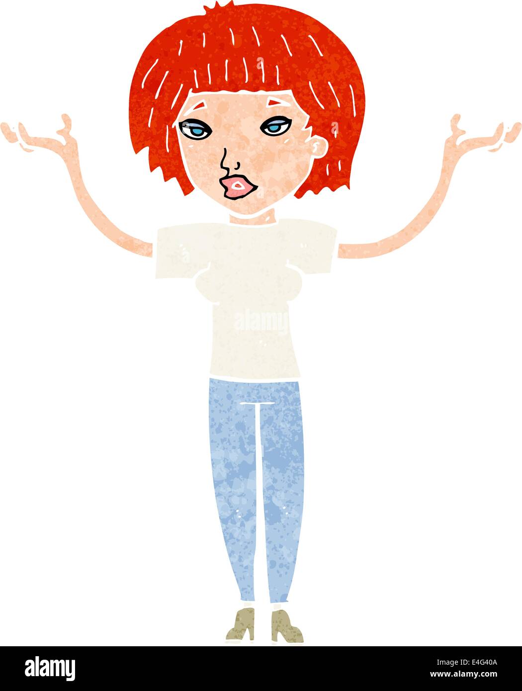 cartoon woman shrugging shoulders Stock Vector Image & Art - Alamy