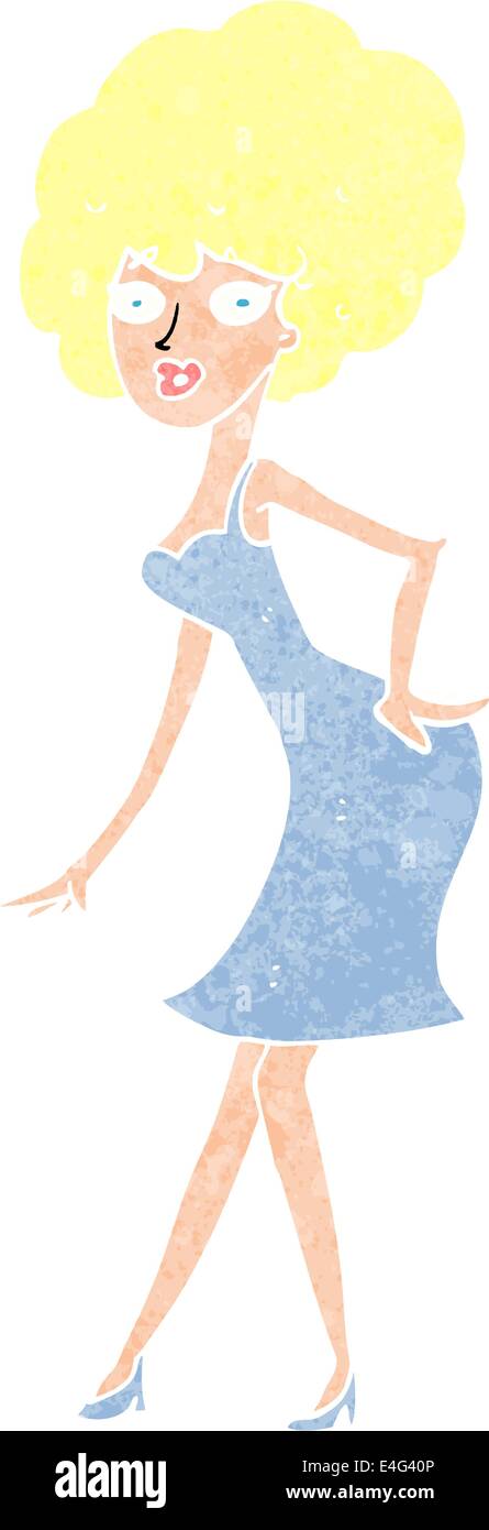 cartoon woman posing in dress Stock Vector Image & Art - Alamy