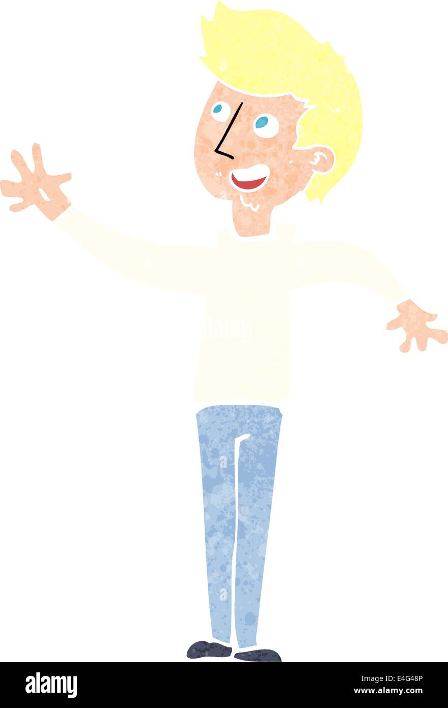 cartoon man waving Stock Vector Image & Art - Alamy