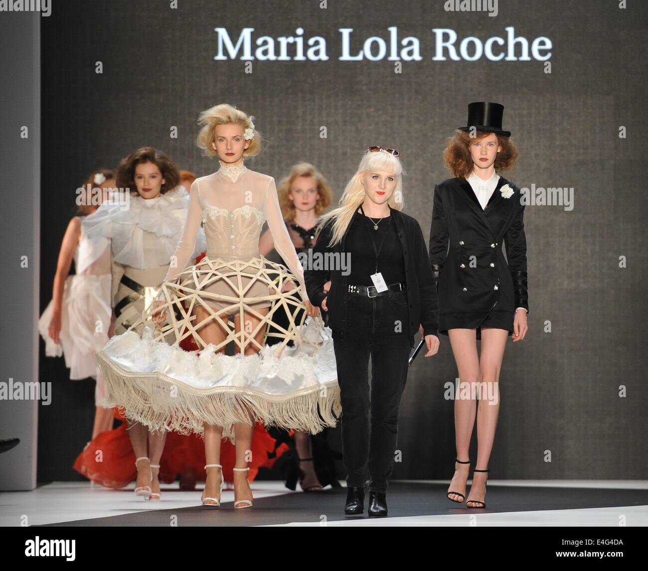 Berlin, Germany. 09th July, 2014. Irish designer Maria Lola Roche (2-R ...