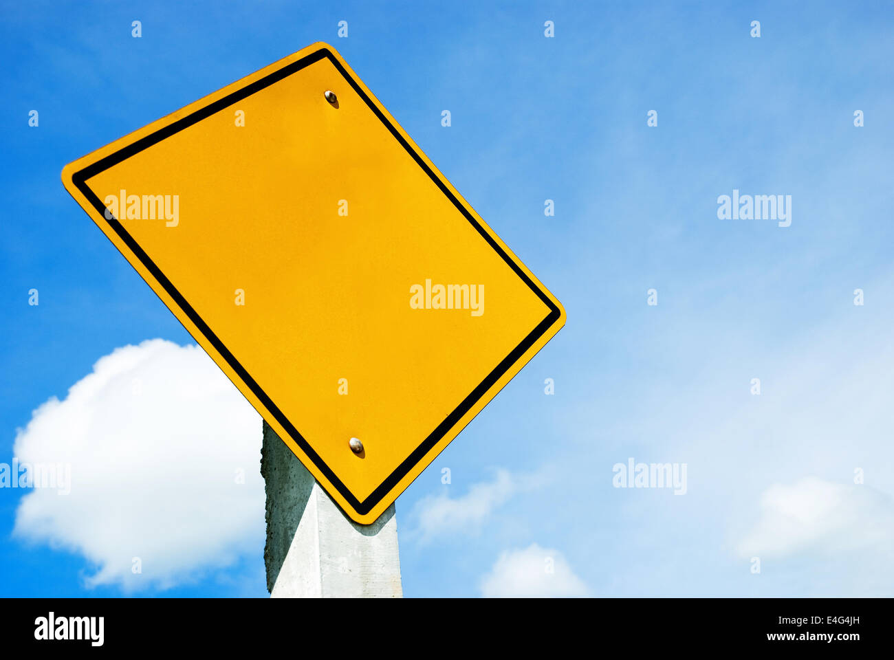 Blank yellow warning signs Stock Photo - Alamy
