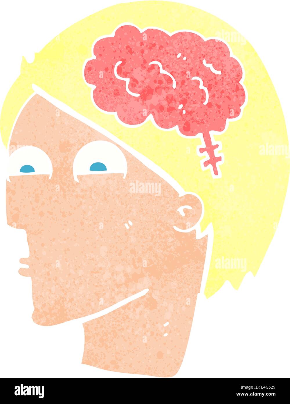 cartoon head with brain symbol Stock Vector Image & Art - Alamy