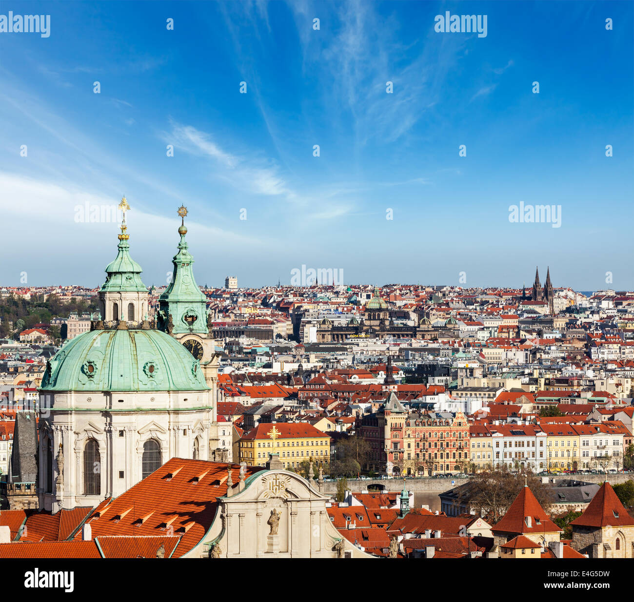 Aerial view of Prague from Prague Castle. Prague, Czech Republic Stock ...