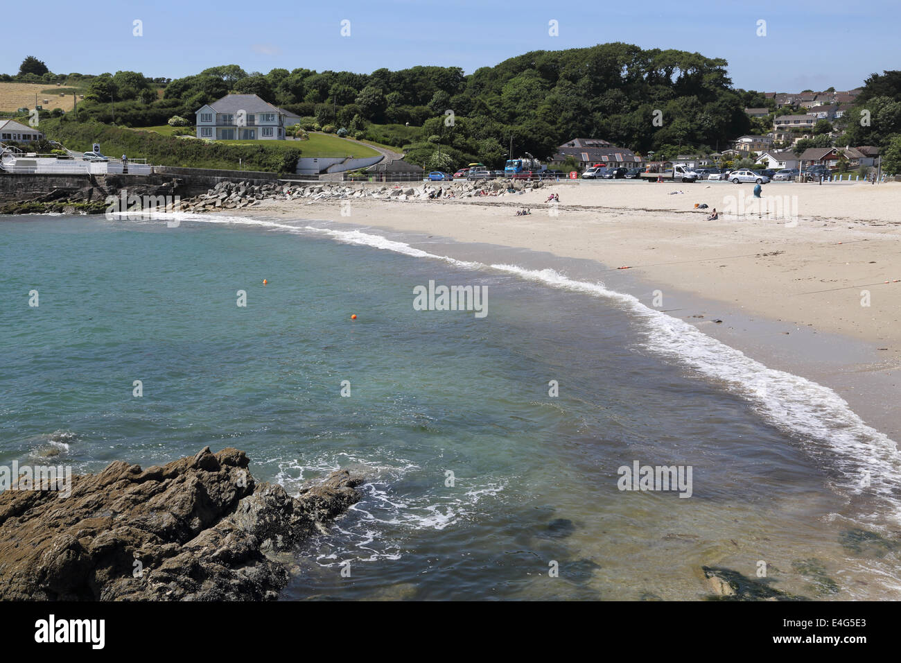 swanpool beach on the edge of falmouth Stock Photo - Alamy