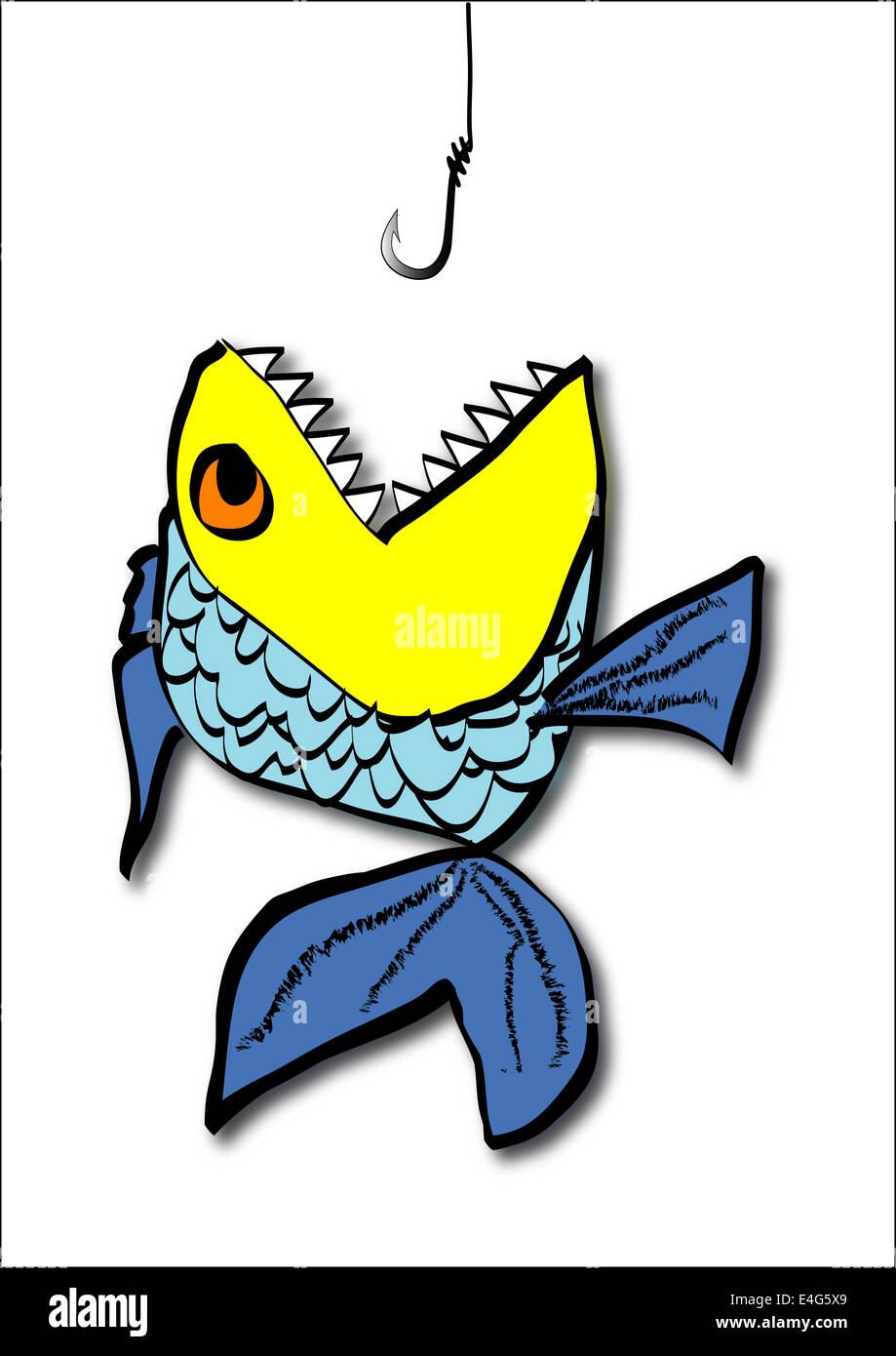 Fish hook drawing hi-res stock photography and images - Alamy