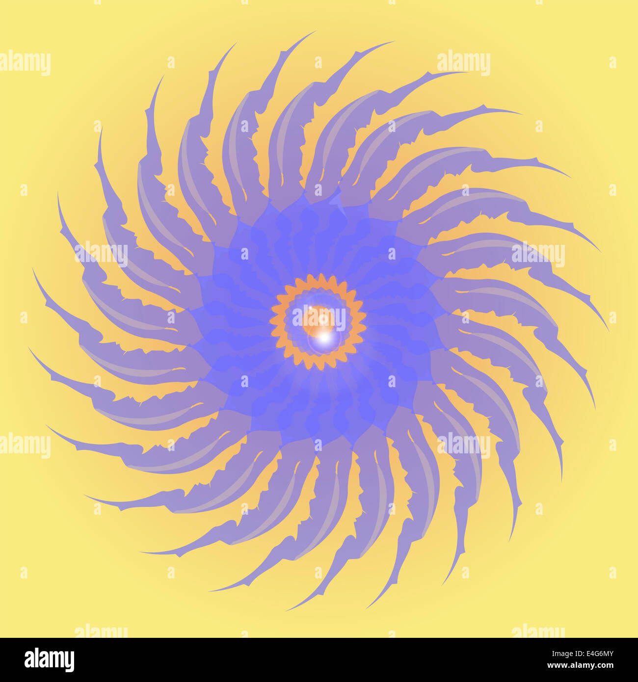 abstract magic blue twirl on a yellow background Stock Photo - Alamy