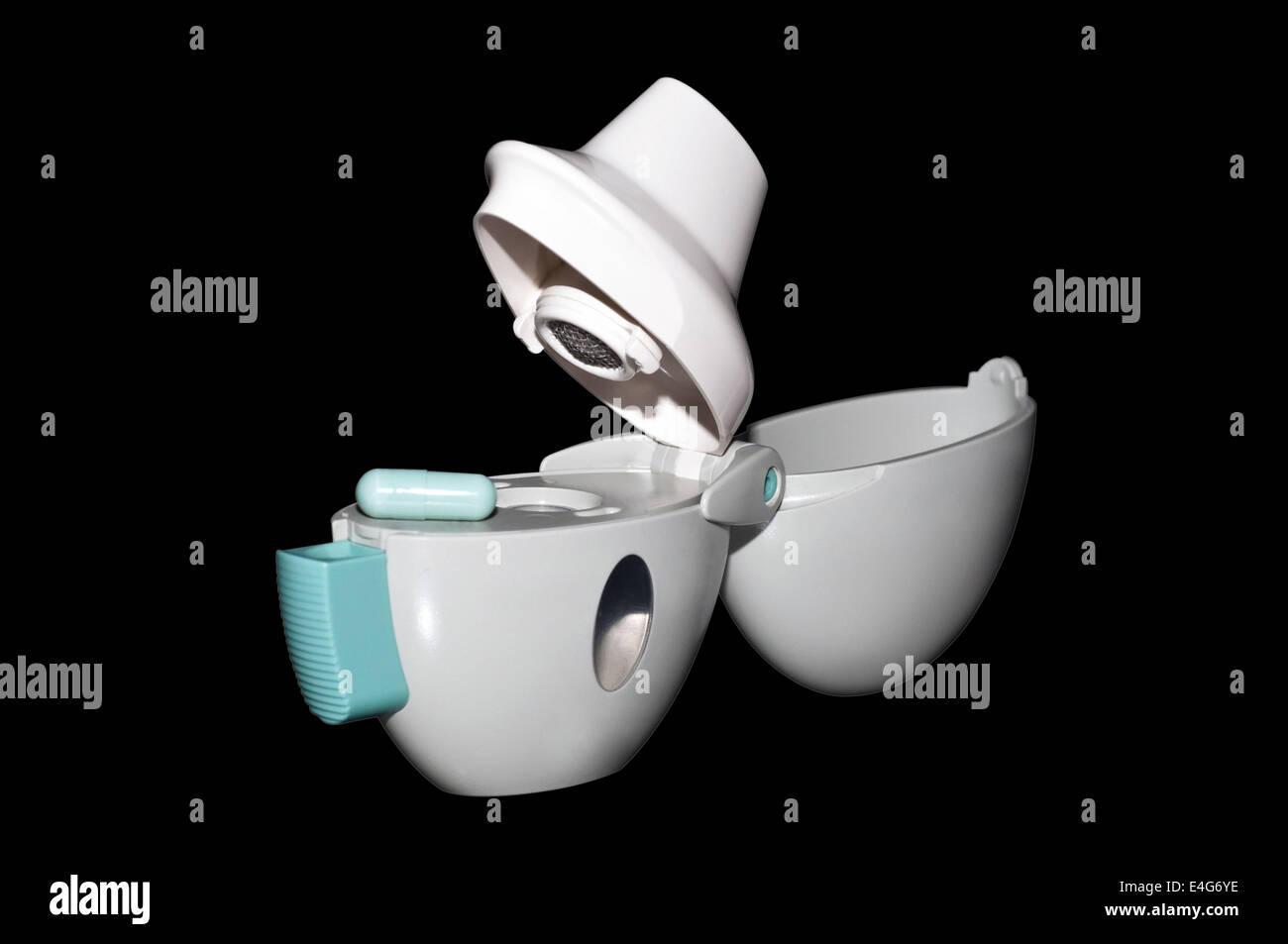 Plastic inhaler used to dispense daily dose of respiratory medicine ...