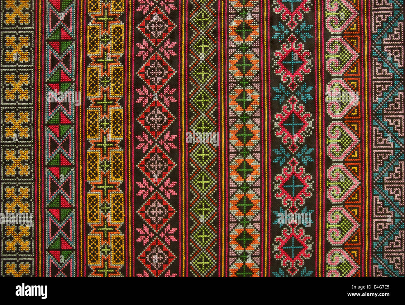 colorful stack of thai silk style Stock Photo - Alamy