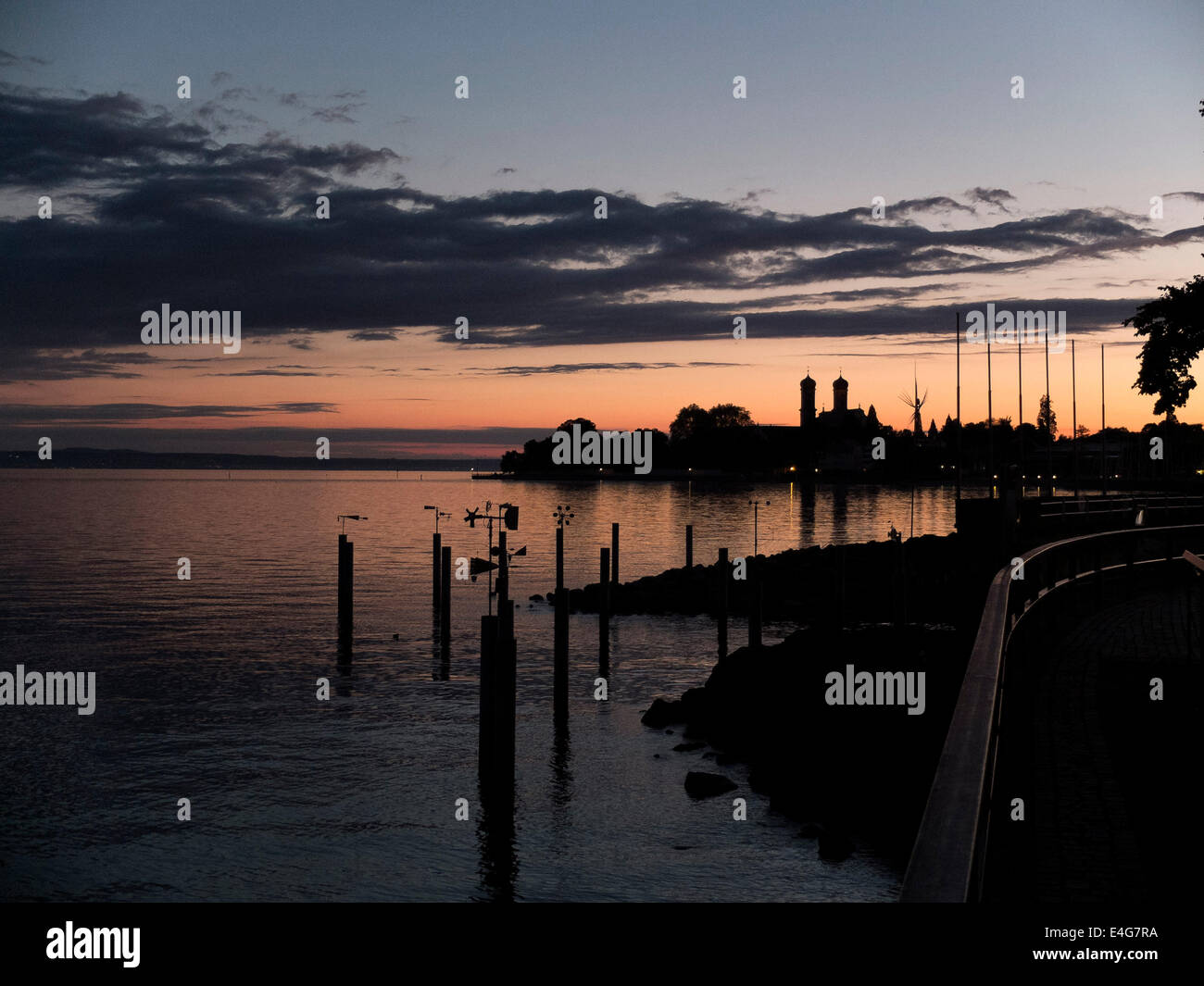 Sunset over Friedrichshafen, Bodensee, Germany Stock Photo - Alamy
