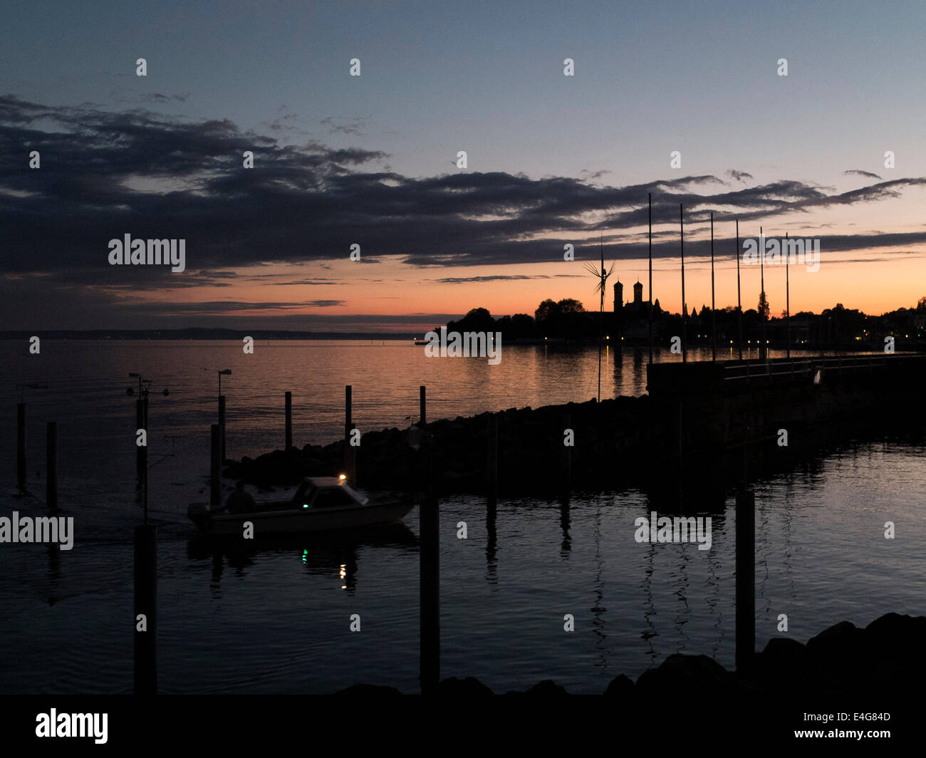 Sunset over Friedrichshafen, Bodensee, Germany Stock Photo - Alamy