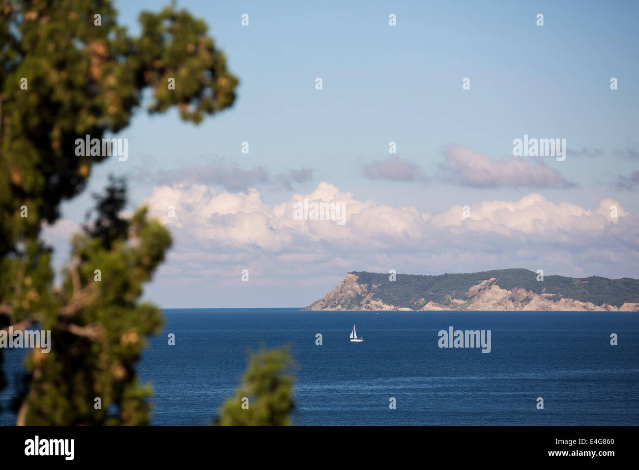 A sailing boat between Sivota and Corfu, Greece Stock Photo - Alamy