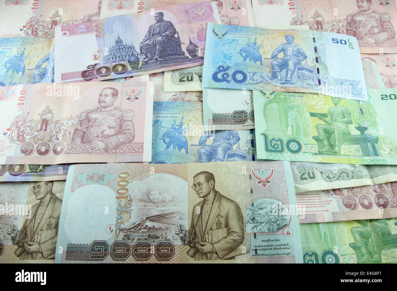 Thai money background Stock Photo - Alamy