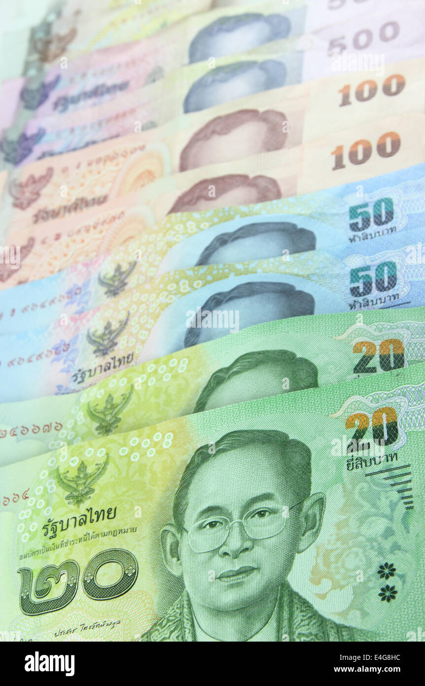 Thai money background Stock Photo - Alamy