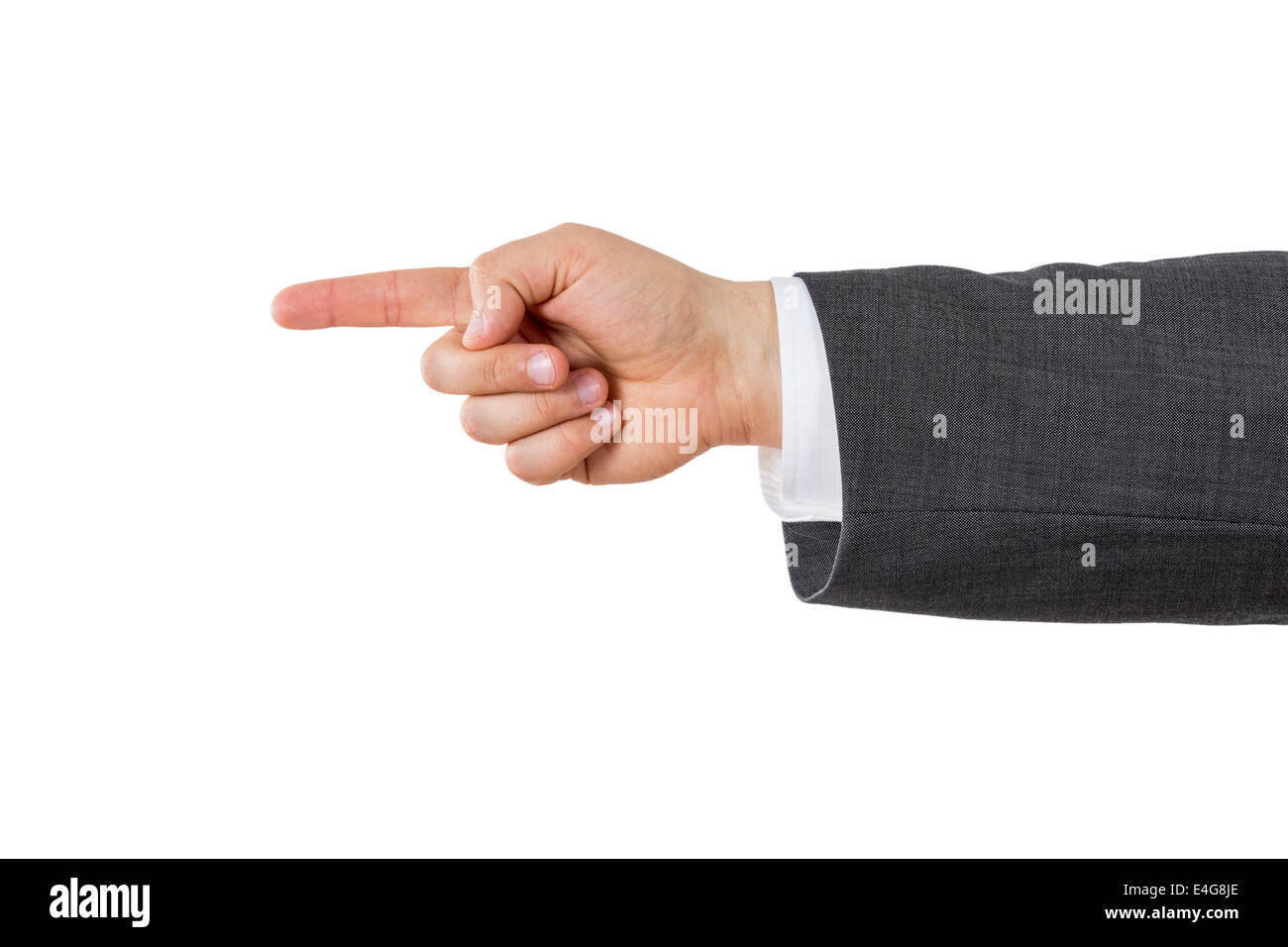 isolated arm of a business man pointing with his index finger Stock ...