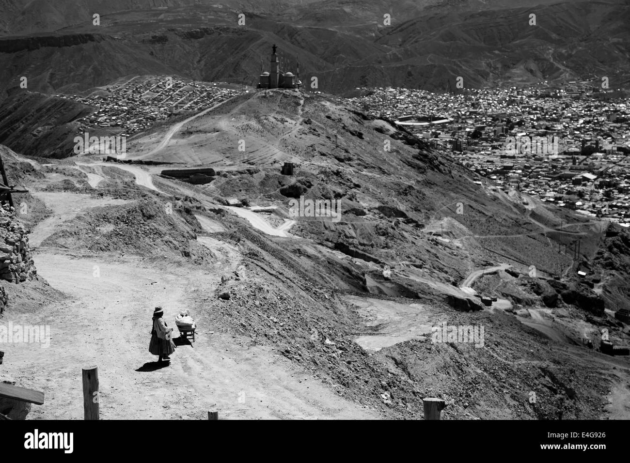 Mineworkers in Potosi, Cerro Rico, Bolivia, black and white Stock Photo ...