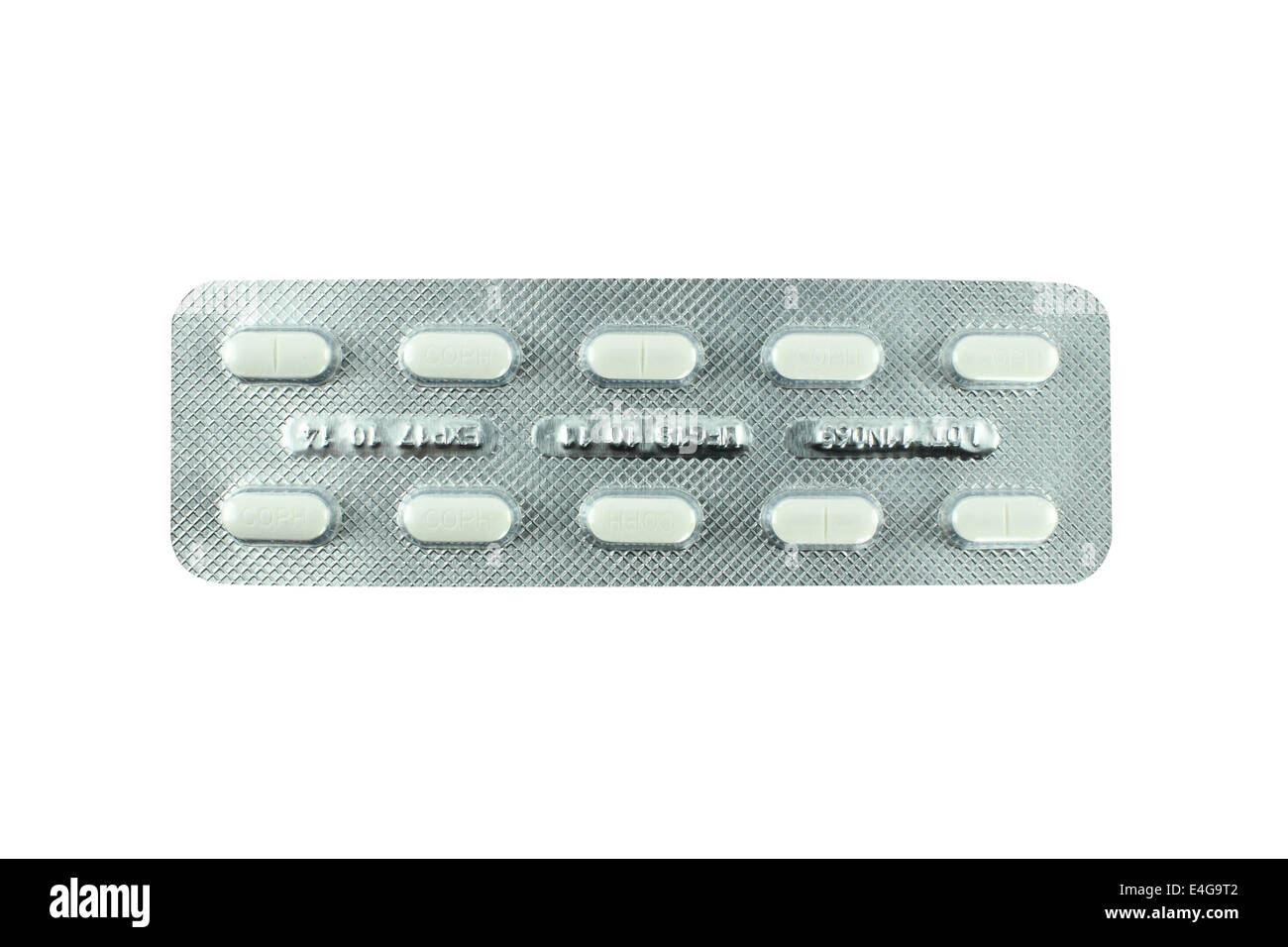 white pill on a white background Stock Photo - Alamy