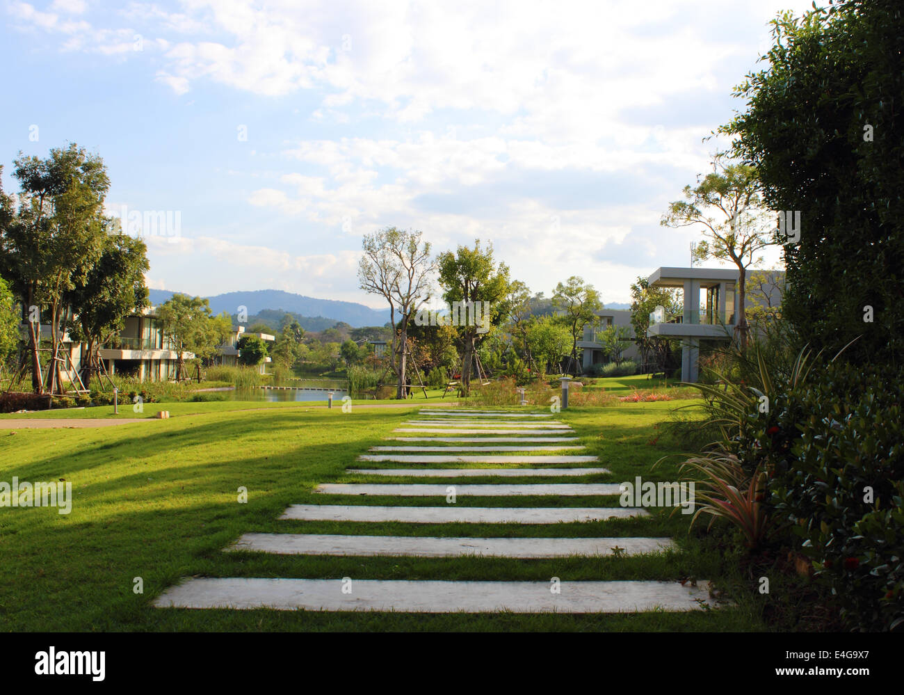 pathway in garden resort, Khaoyai Thailand Stock Photo - Alamy