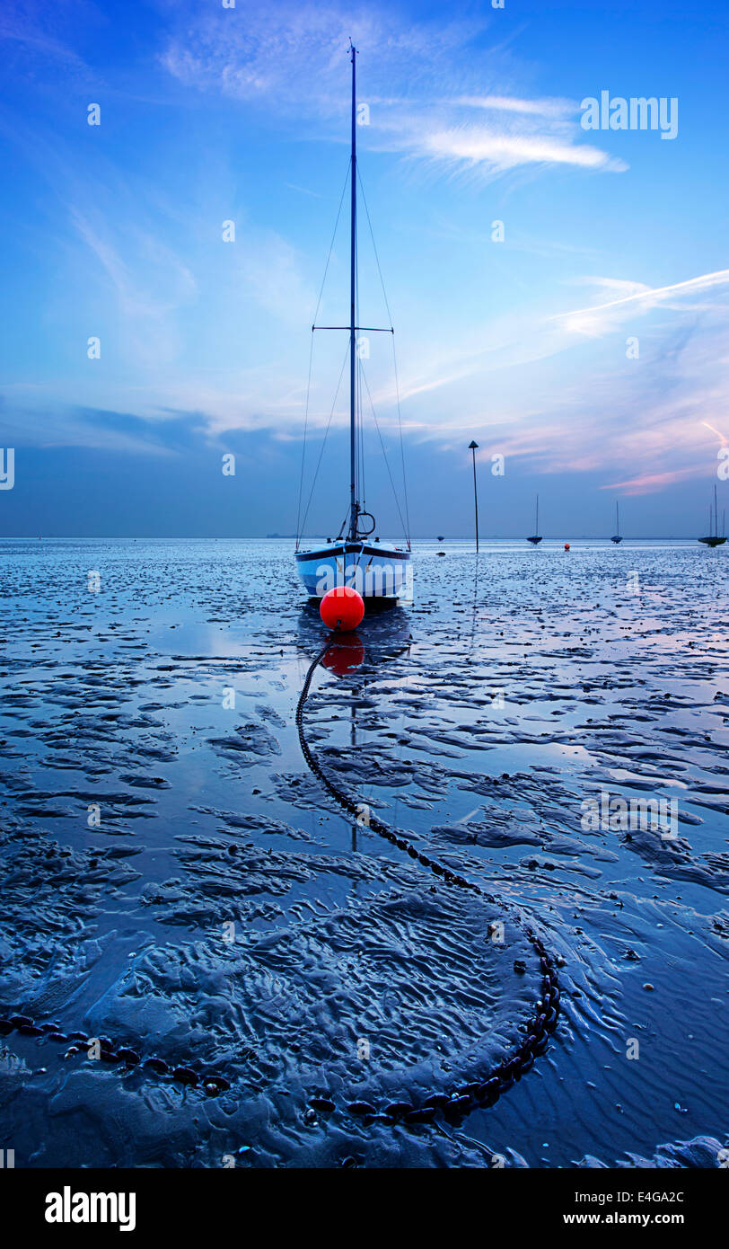 Lonely sailing boat hi-res stock photography and images - Alamy