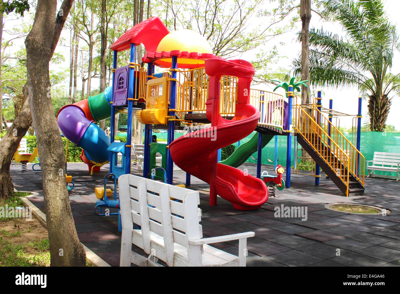 Playground railing hi-res stock photography and images - Alamy