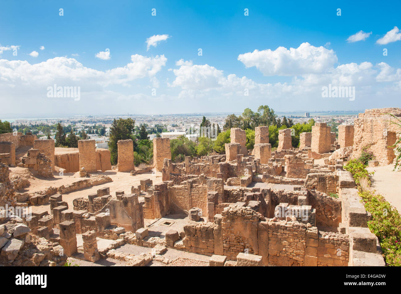 Ruins of the ancient city of Carthage destroyed by the Romans is ...