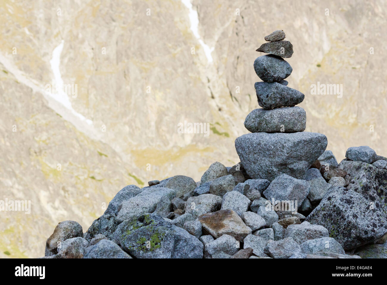 stone pile in mountains Stock Photo - Alamy