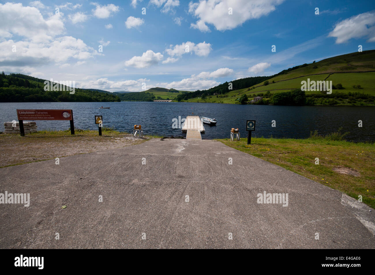 Ladybower Reservoir in the Peak District National Park on a summer day ...