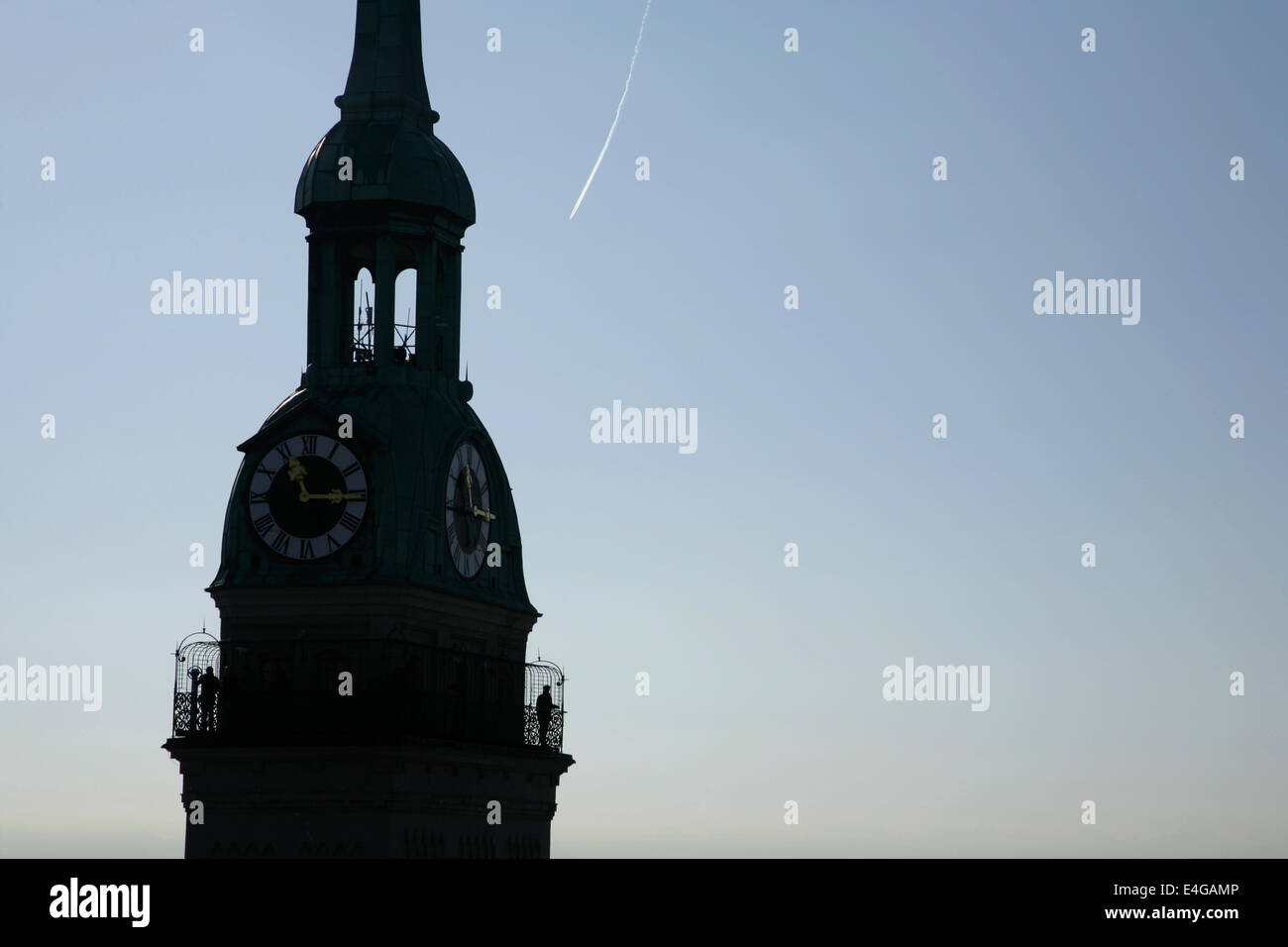 Spire of St Peterskirche or St Peter's Church, Marienplatz, Munich ...