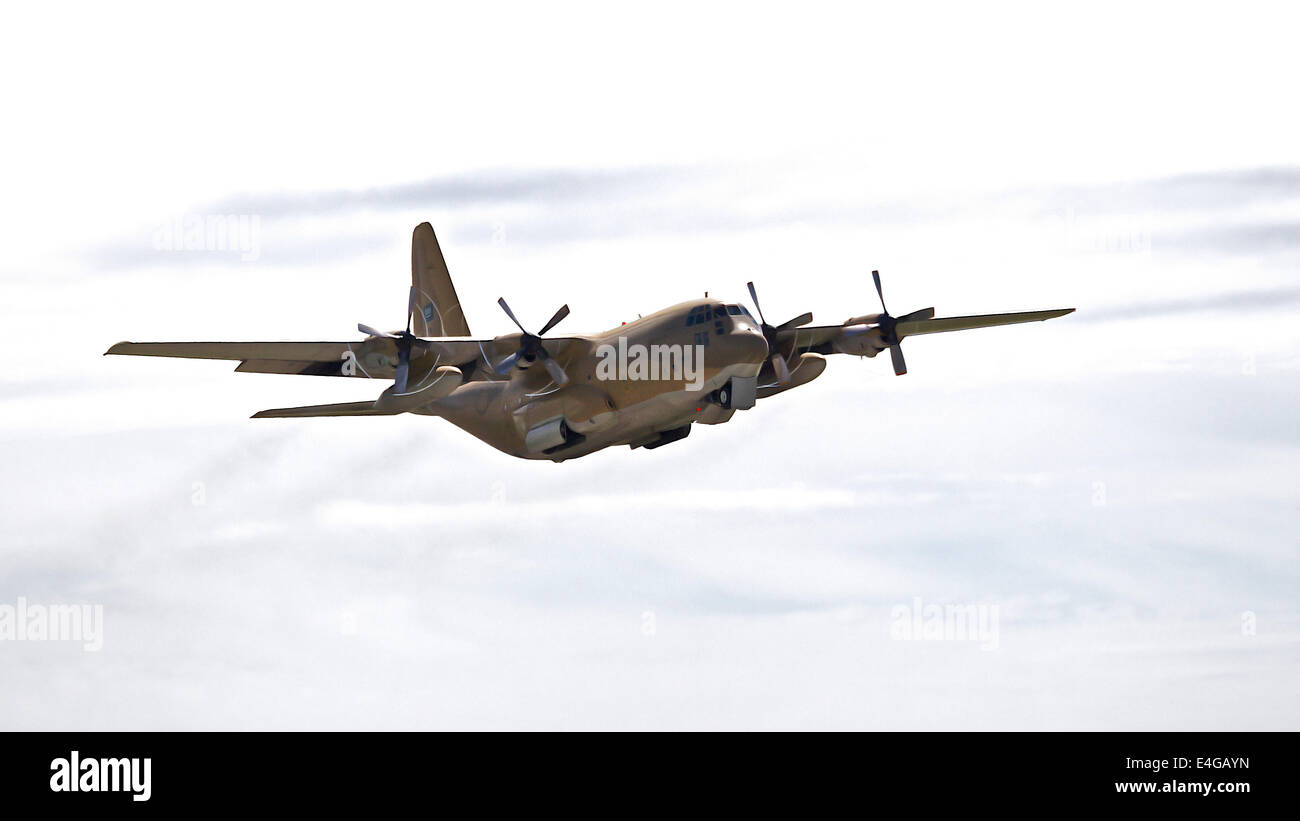Saudi Arabia C130 Hercules flying out of East Midlands Airport, UK ...