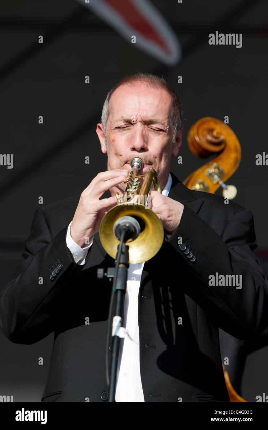 Italian trumpeter Giampaolo Casati playing at Torino Jazz Festival ...