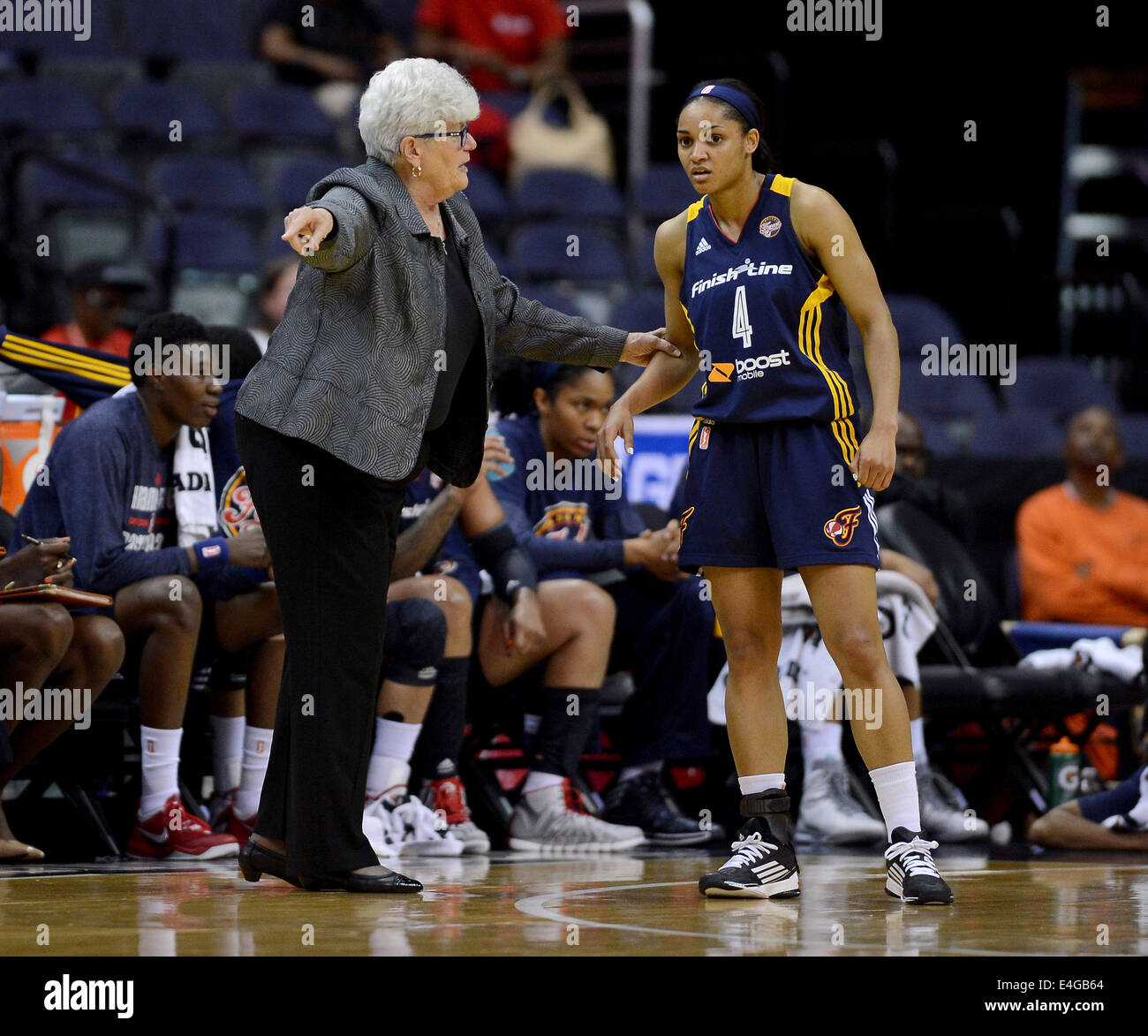 Washington, DC, USA. 2nd July, 2014. 20140702 - Indiana Fever head ...