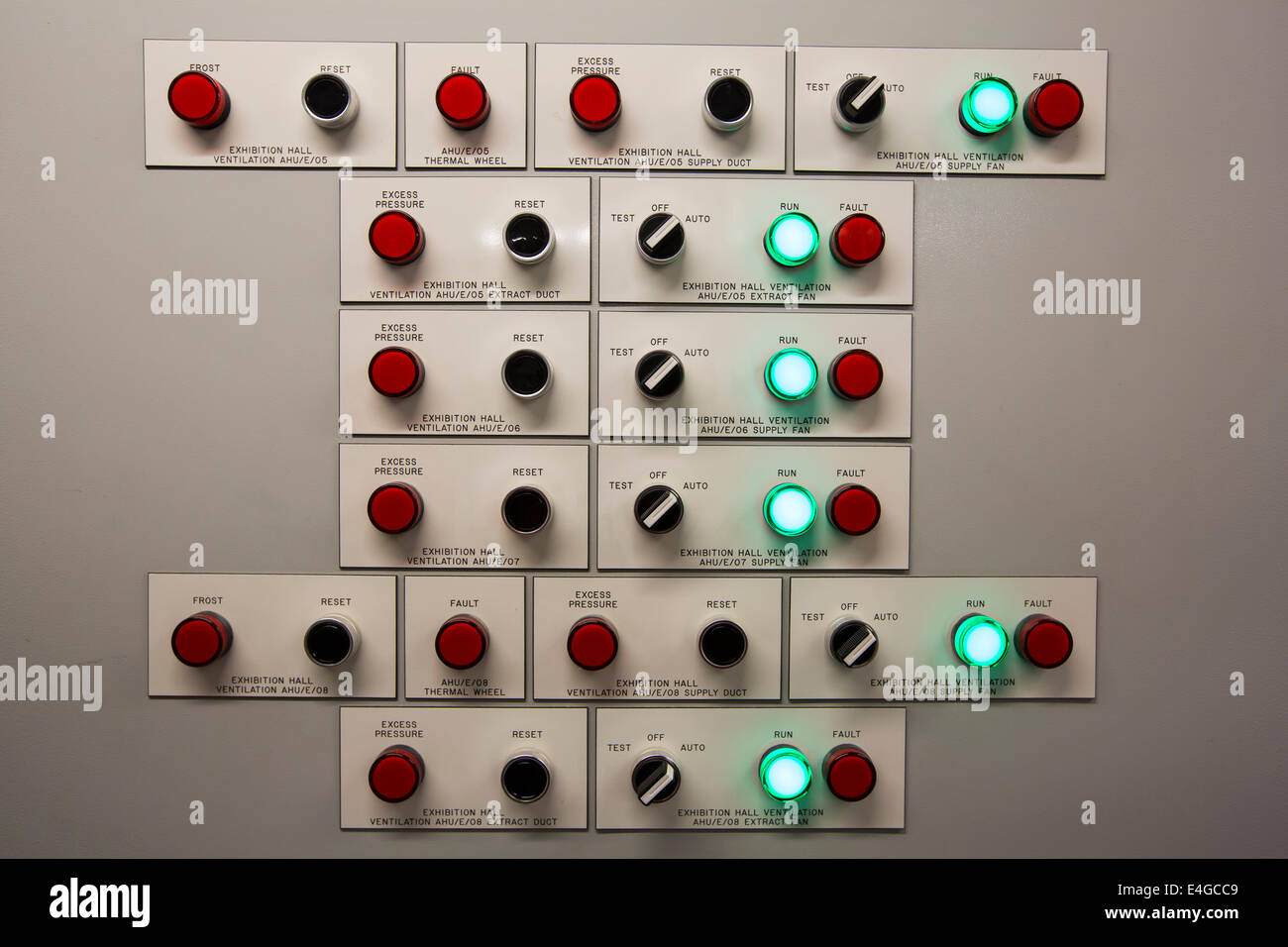 A building control panel at the Crystal building which is the first ...