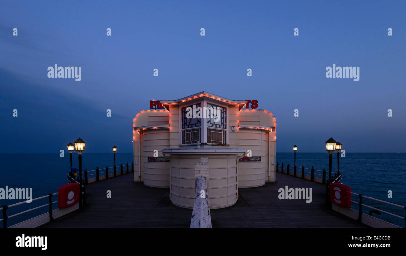 Worthing Art Deco Pier and Clock in the evening light. Picture by Julie ...