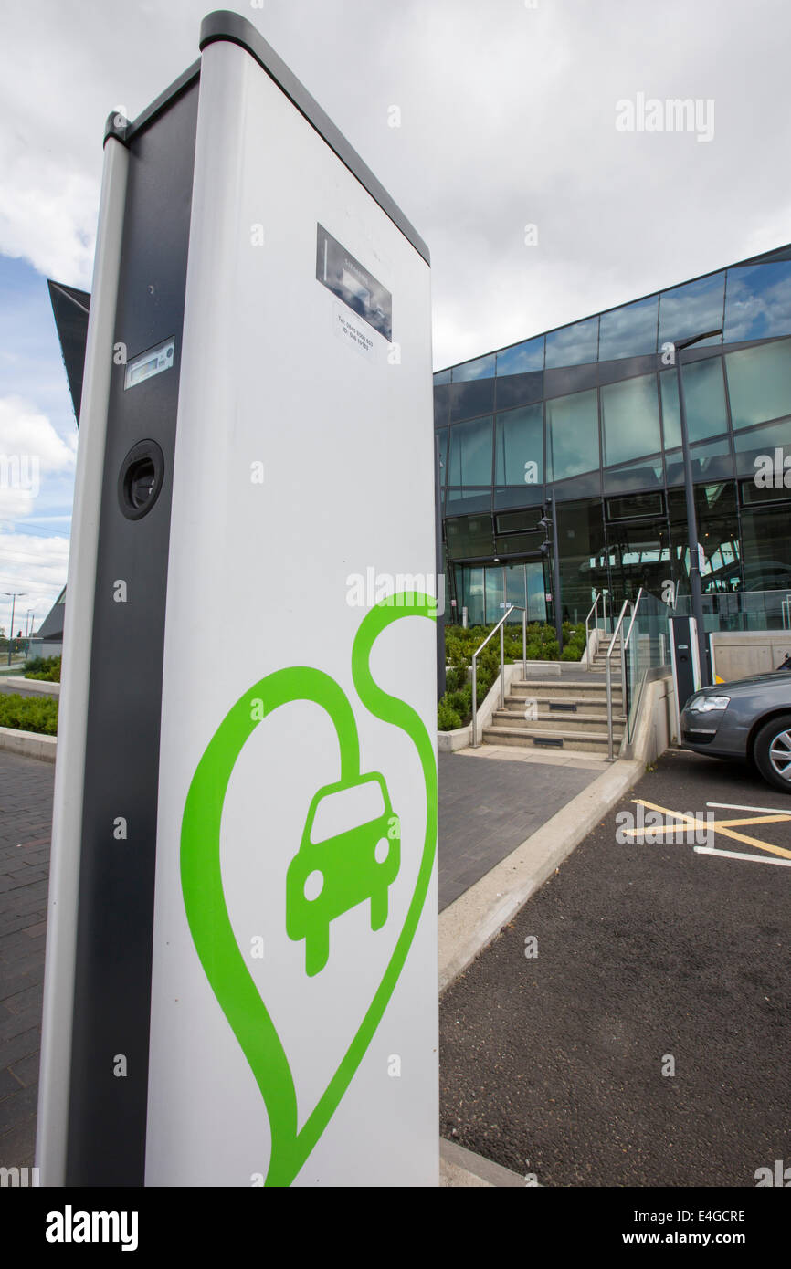 An electric vehicle recharging station at the Crystal building which is ...